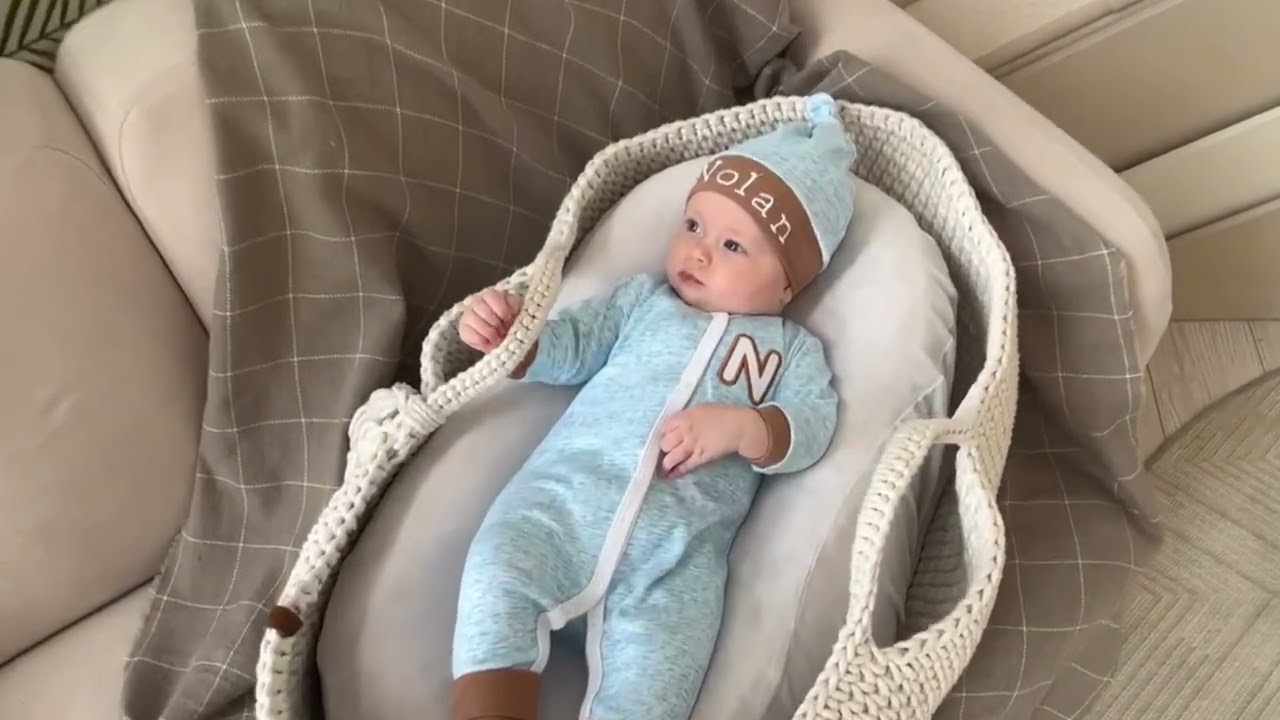 Baby shower gift baby boy coming home outfit minimalist baby boy clothes Romper hat baby booties