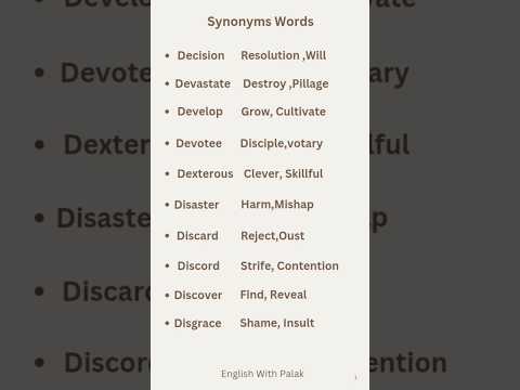 Synonyms Words