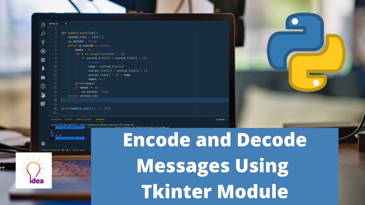 Encode and Decode Messages Using Tkinter Module | Python Project