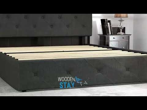Watch Allewie Queen Platform Bed Frame with 4 Storage Drawers on Amazon Live