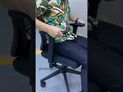 kursi kerja ergonomis Owen, armrest bisa diadjust ketiga sisi (3D PU Armrest)