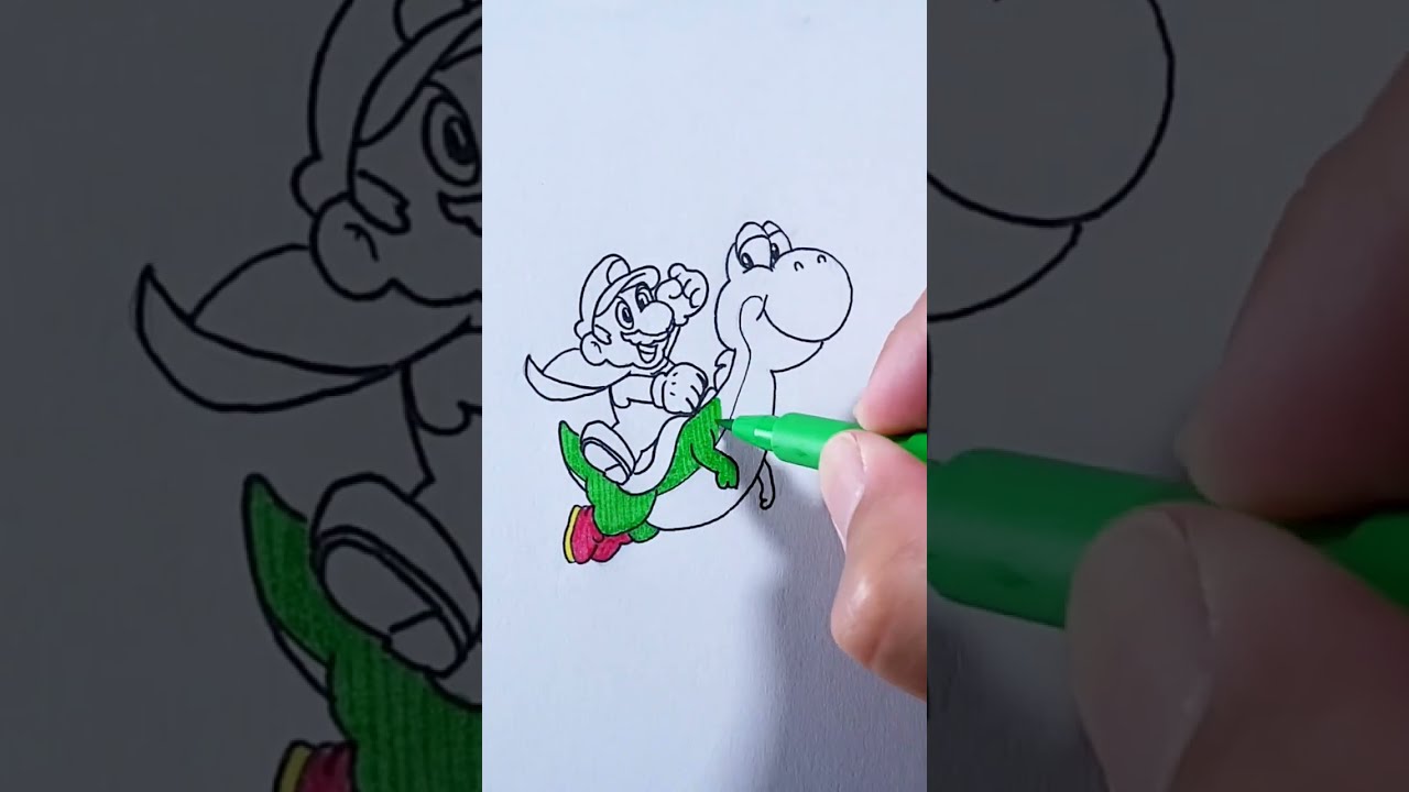 Mario | Yoshi | Drawing TimeLapse #drawing