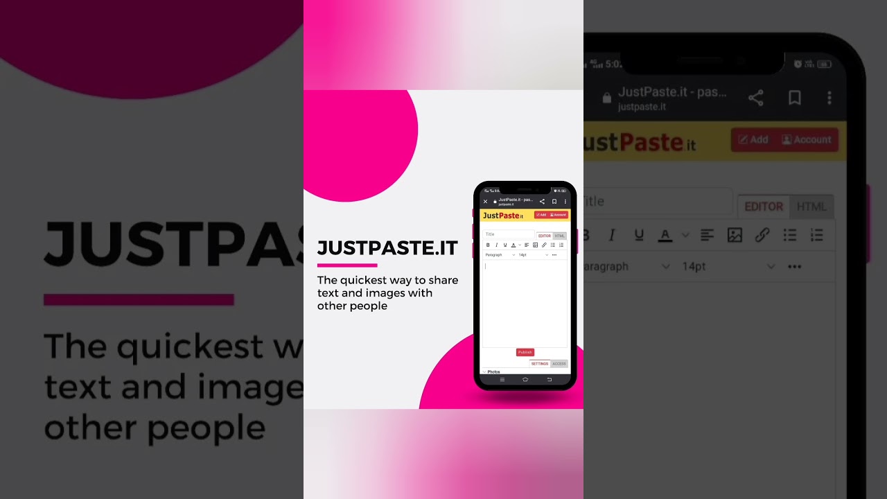JUSTPASTE.IT - The quickest way to share text and images with other people