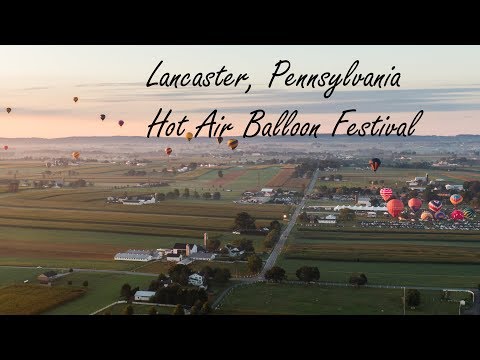 Drone View: Hot Air Balloon Festival in Bird-in-Hand, Lancaster County, Pennsylvania - Amish Country