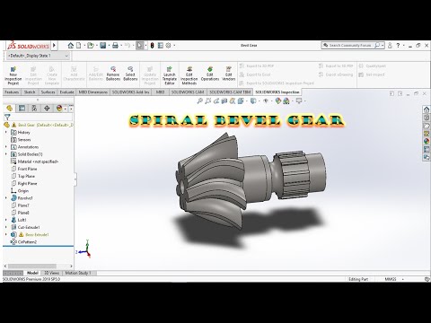 Spiral Bevel Gear | | Using most Easy commands | | SolidWorks 2019 | | CAD CAM TUTORIALS .