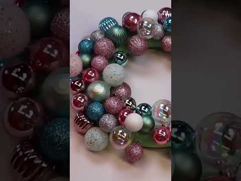 Grab some mini ornaments for the perfect holiday wreath! #shorts #reels #diy #christmas @Walmart