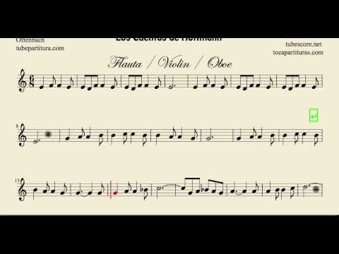 Barcarolle from The Tales of Hoffman Sheet Music for Flute Violin and Oboe Offenbach