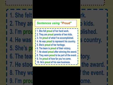 Proud in a sentence | Meaning of Proud with example sentences #shortvideo #english #englishlanguage