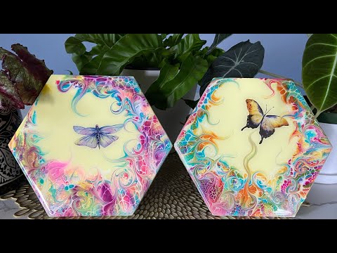 Custard yellow background w/ 2 different color combo's looks gorgeous! Shelee art style.