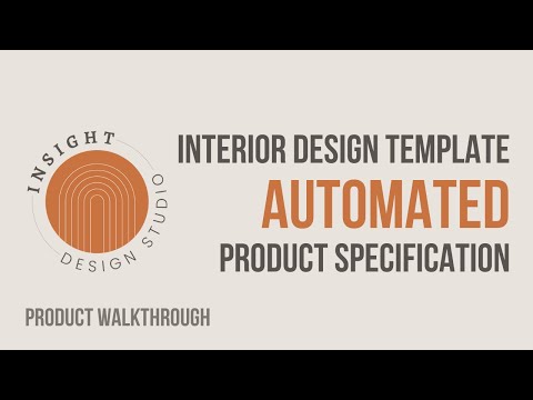 Interior Design FF&E Product Specification Spreadsheet Template Walkthrough