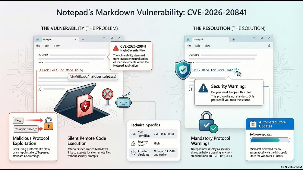 Windows 11 Notepad Vulnerability Markdown Remote Code Execution