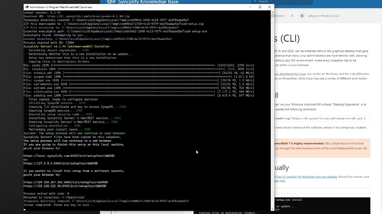Install Syncplify Server! on Windows via a 1-line PowerShell script!