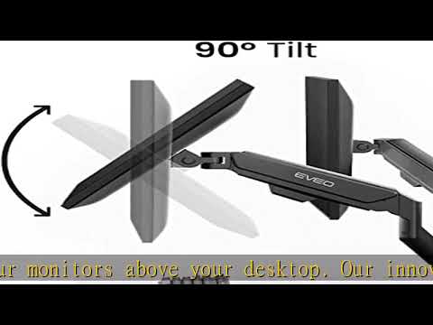 EVEO Premium Dual Monitor Stand 14-32”,Dual Monitor Mount VESA Bracket, Adjustable Height Gas Sprin