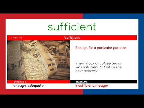 S U F F I C I E N T - WORD OF THE DAY - English - Meaning - Spelling - Synonyms & Antonyms SATS