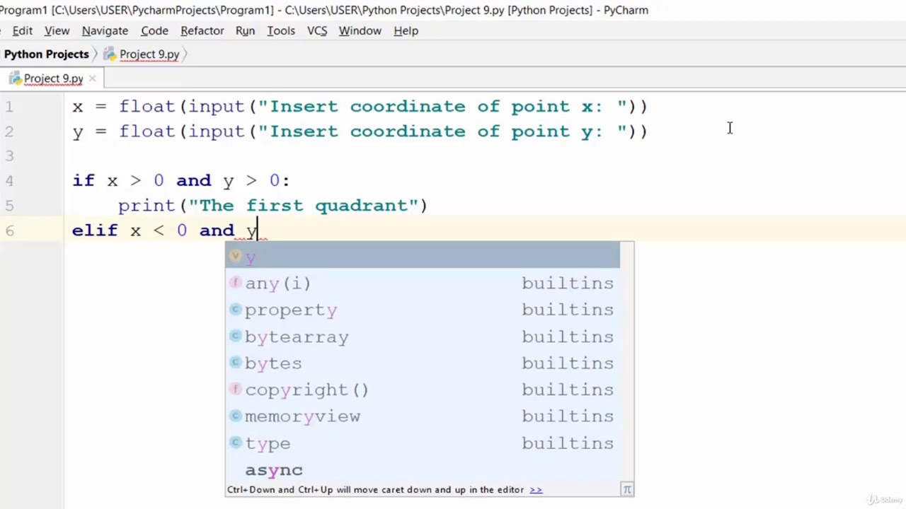 Python Practice 9 How to determine the quadrant of a point