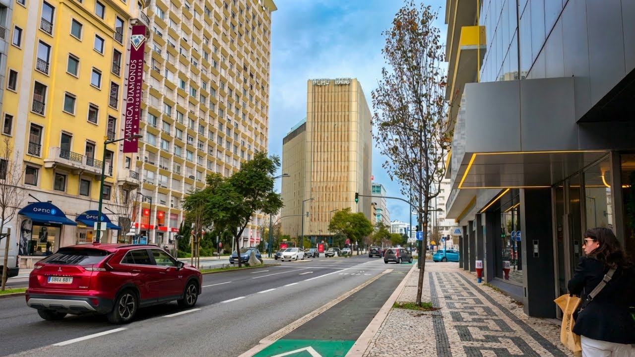 Lisbon Avenidas Novas Walk 2026 ☁️ El Corte Inglés to Entrecampos | 4K HDR