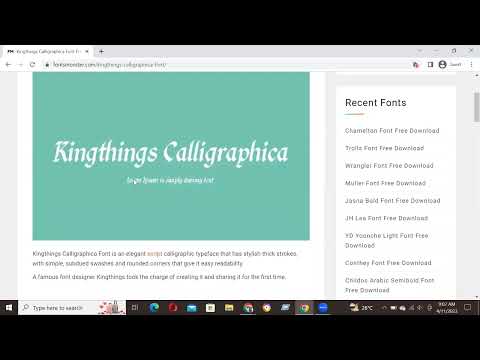 How to Download and install Kingthings Calligraphica Font Free Download in Adobe Photoshop