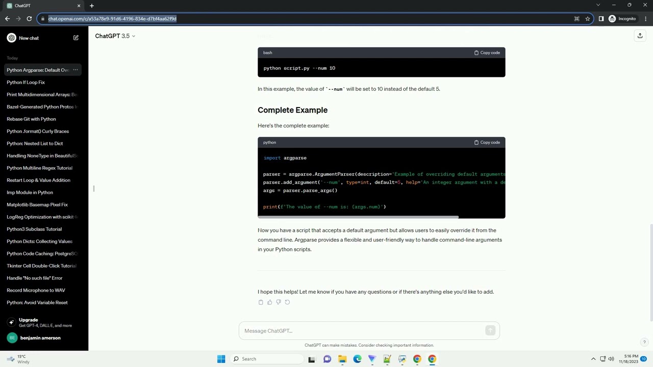 Python Argparse Default agrument that can be overridden