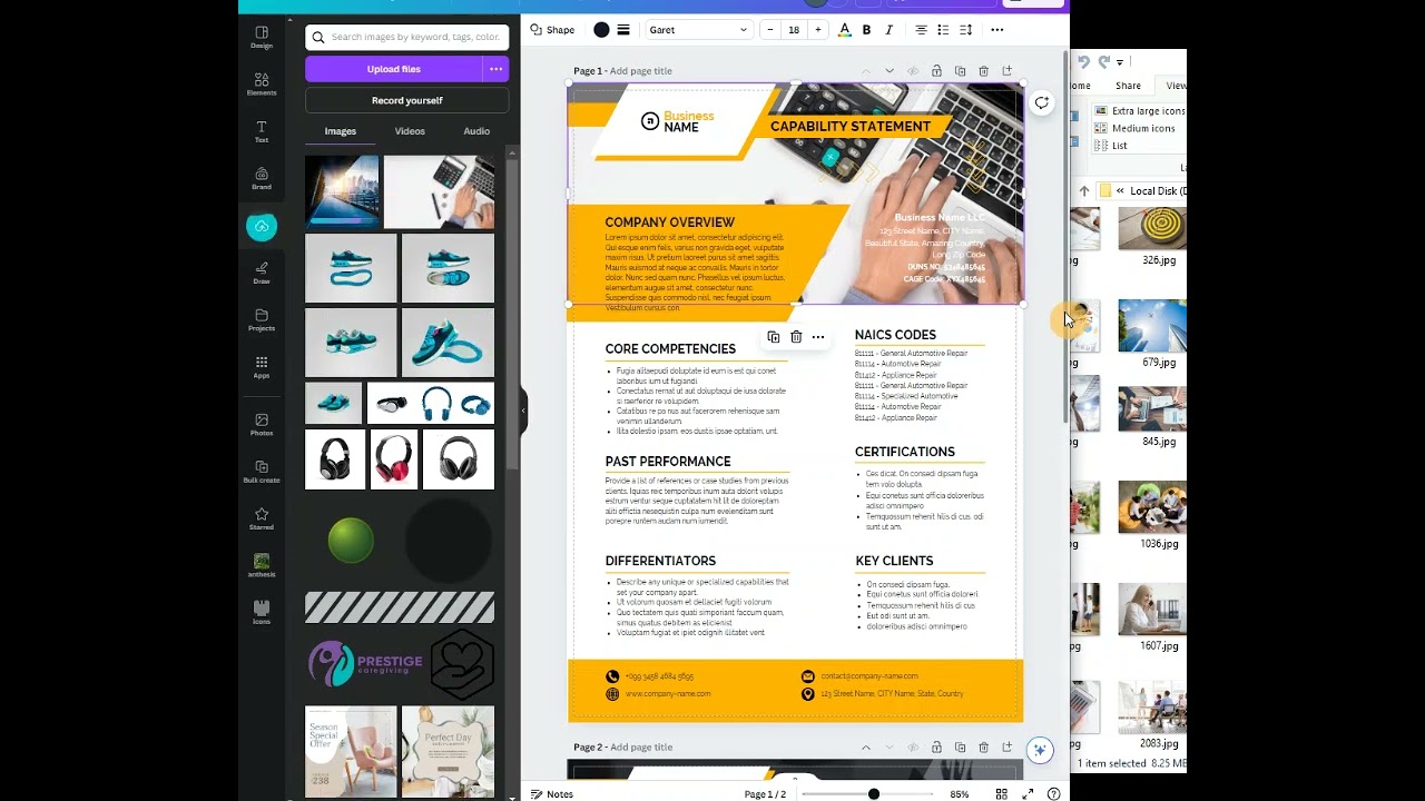 Capability statement ECS02 - Change image in Canva