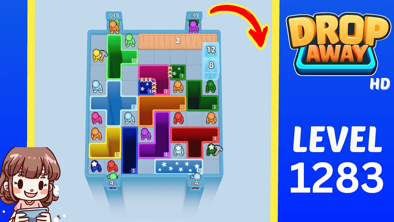 Drop Away Level 1283 Solution Walkthrough
