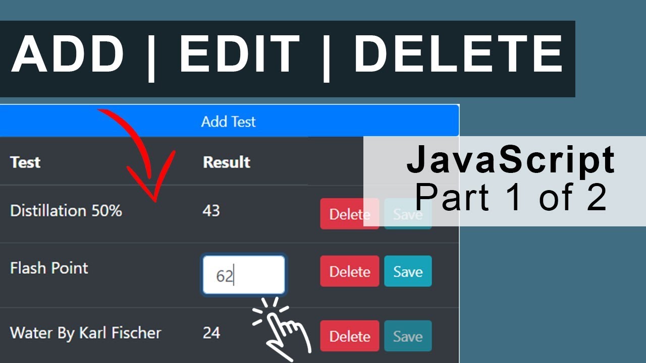 Quick Add Edit Delete Table Items | JavaScript + Backend (Part 1 of 2)