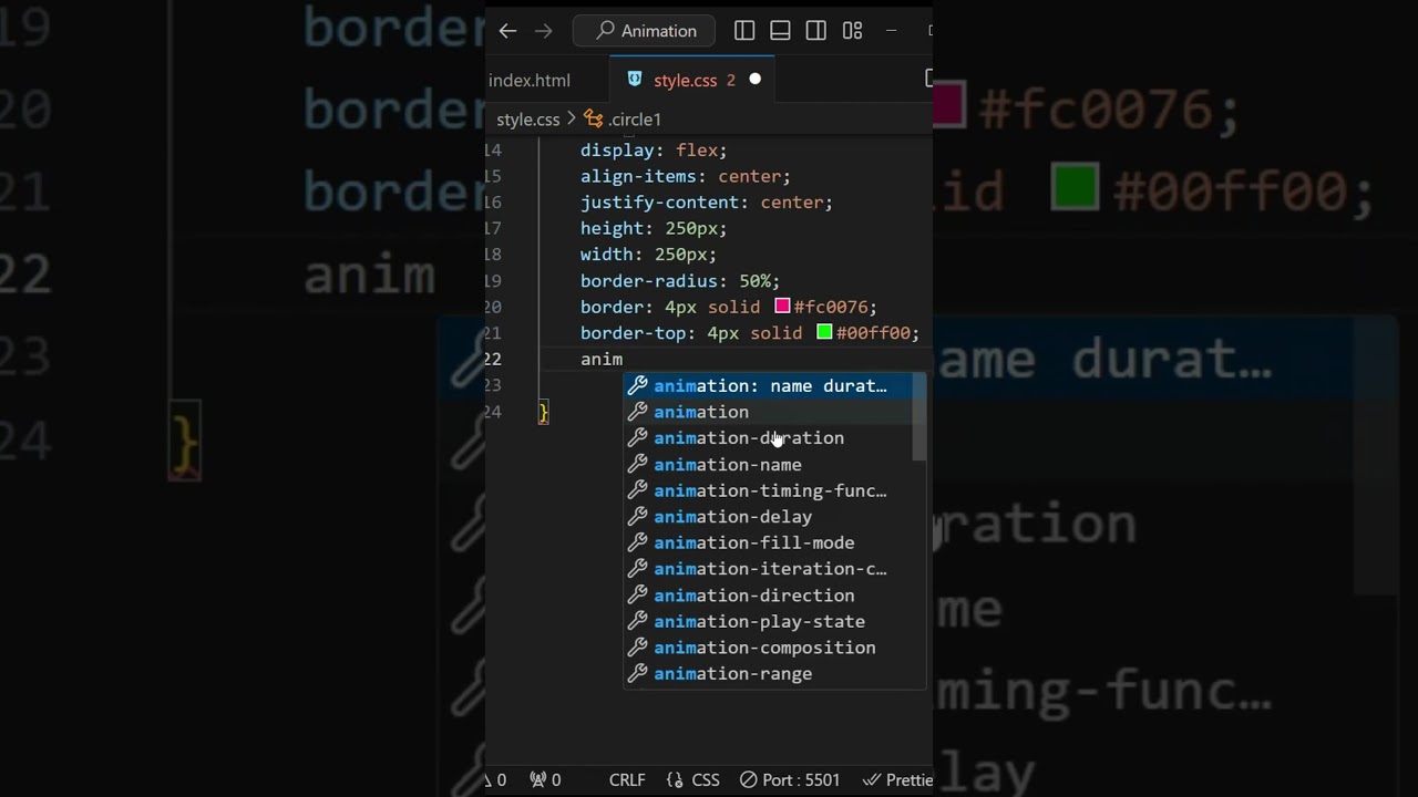 Circle Animation Using HTML & CSS #shorts