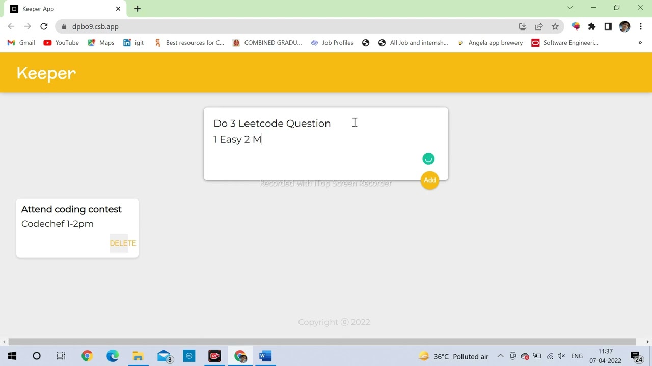 Keeper App || Project