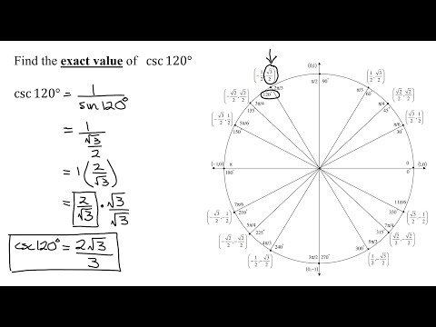 Find the Exact Value of Cosecant of 120 Degrees Using the Unit Circle