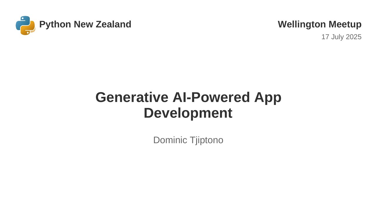Generative AI Powered App Development — Dominic Tjiptono