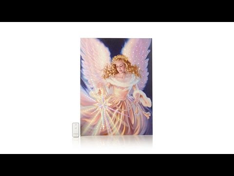 Winter Lane Fiber Optic Lighted Canvas18x24 Angel