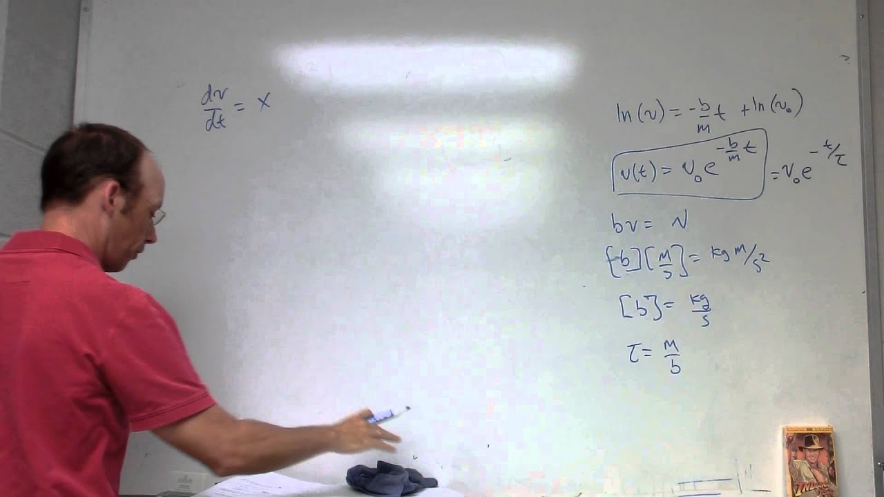 Equation of motion for an object with linear drag