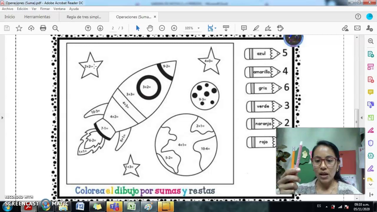 Coloreando Sumas y Restas.