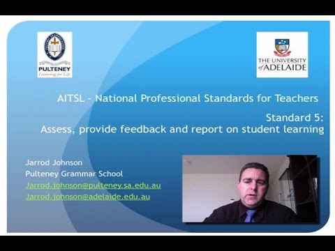 AITSL NPST Standard 5 - Assess and report on learning