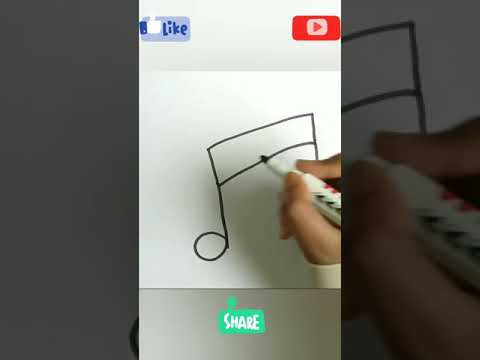 How To Draw A Cute Music Note Very Easy Drawing #Shorts