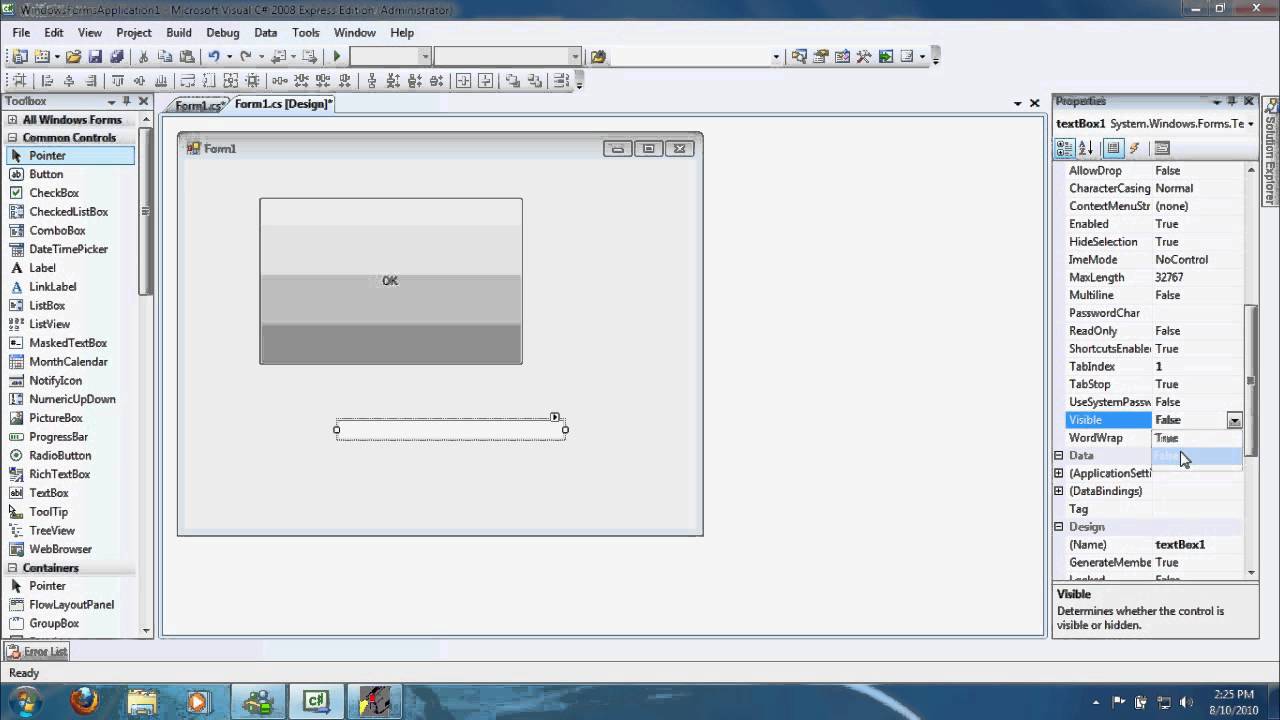 C# Windows Programming: Lesson 2  - Controls/Properties [HD]
