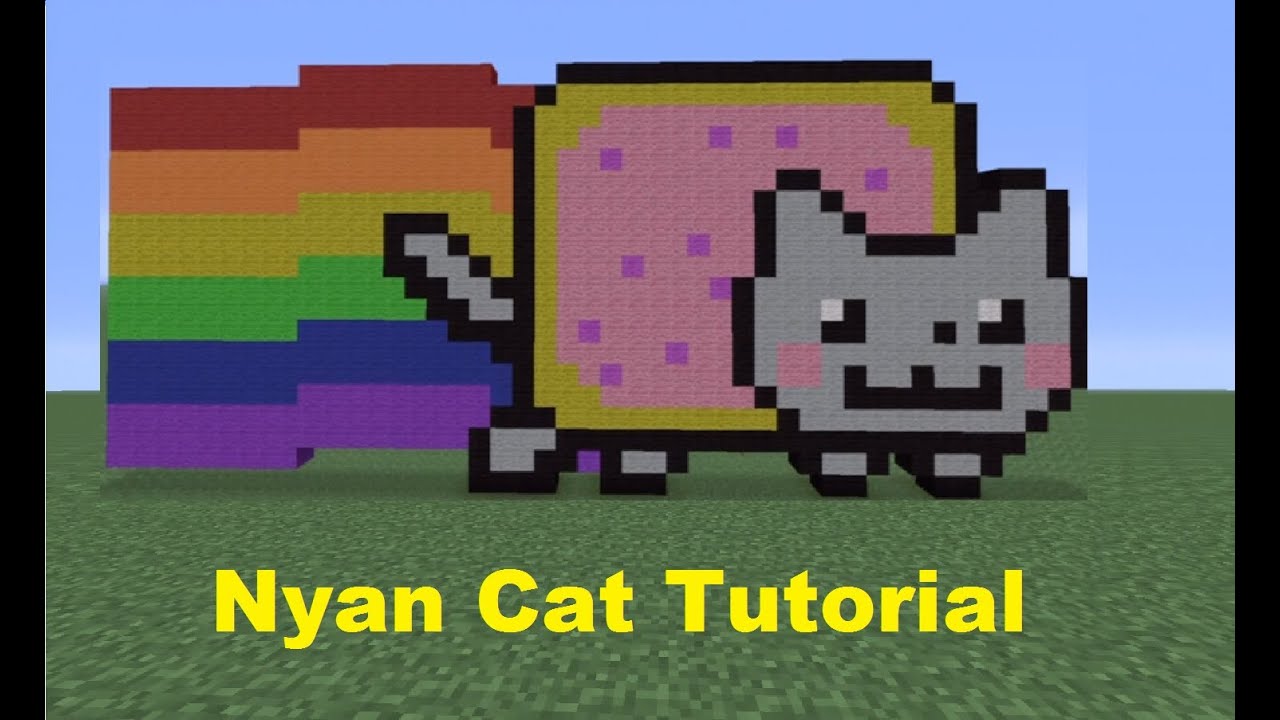 Minecraft Pixel Art: Nyan Cat Tutorial *Remake*