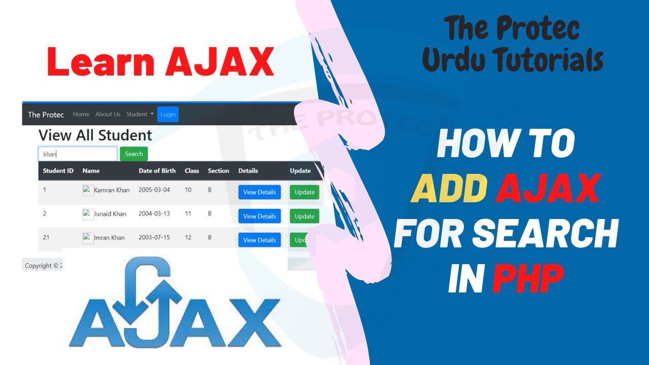 Learn AJAX with PHP complete lecture Urdu Tutorial - The Protec