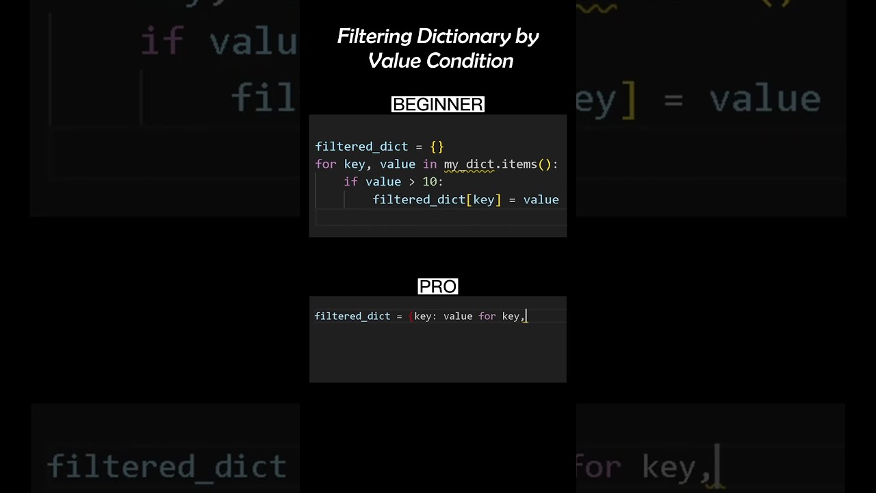 Beginner😅 vs Pro😎: Filter Dicts! 🧹📖 #python #programming #coding #shorts #trending #youtube #tips