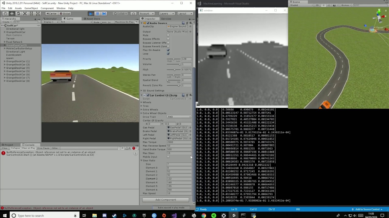 Self Driving Car in Unity (Using Python and Tensorflow)