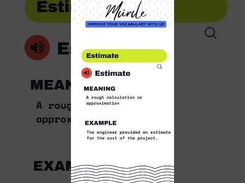 Meaning of Word ESTIMATE #shortvideo #english #learning