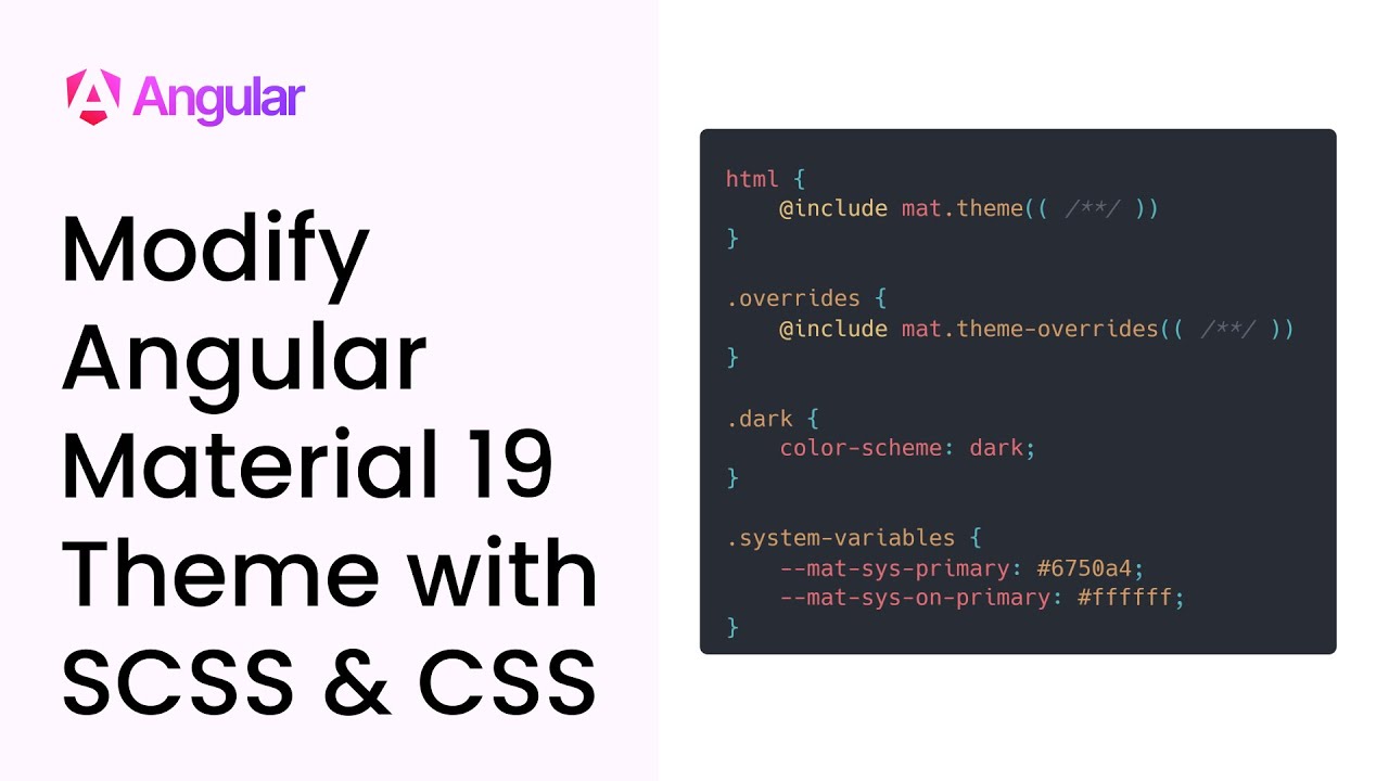 Modify Angular Material 19 Theme with SCSS & CSS | #angular  #angularmaterial #angular19