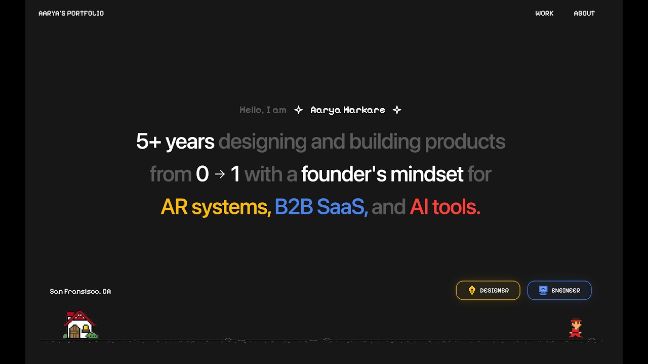 Aarya Harkare — Portfolio Walkthrough | AR, B2B SaaS & AI Tools