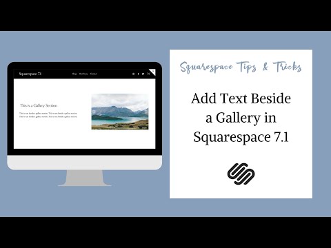 Add Text Beside a Gallery Section | Squarespace 7.1 (UPDATED)