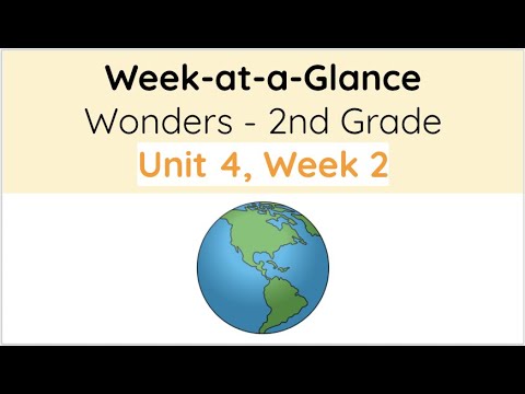 Unit 4, Week 2 - Wonders 2nd Grade - Week at a Glance