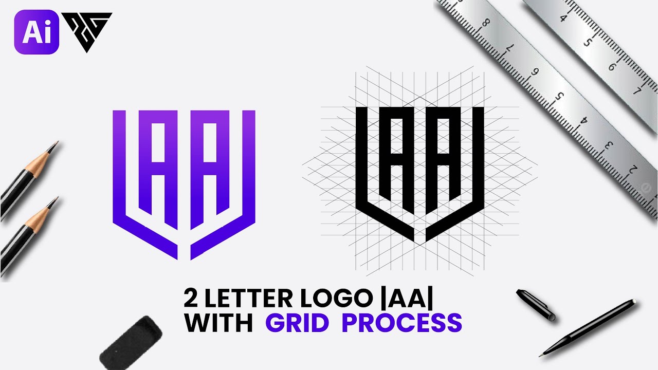 Creative AA Monogram Logo Design | Modern Letter Logo Adobe illustrator Tutorial
