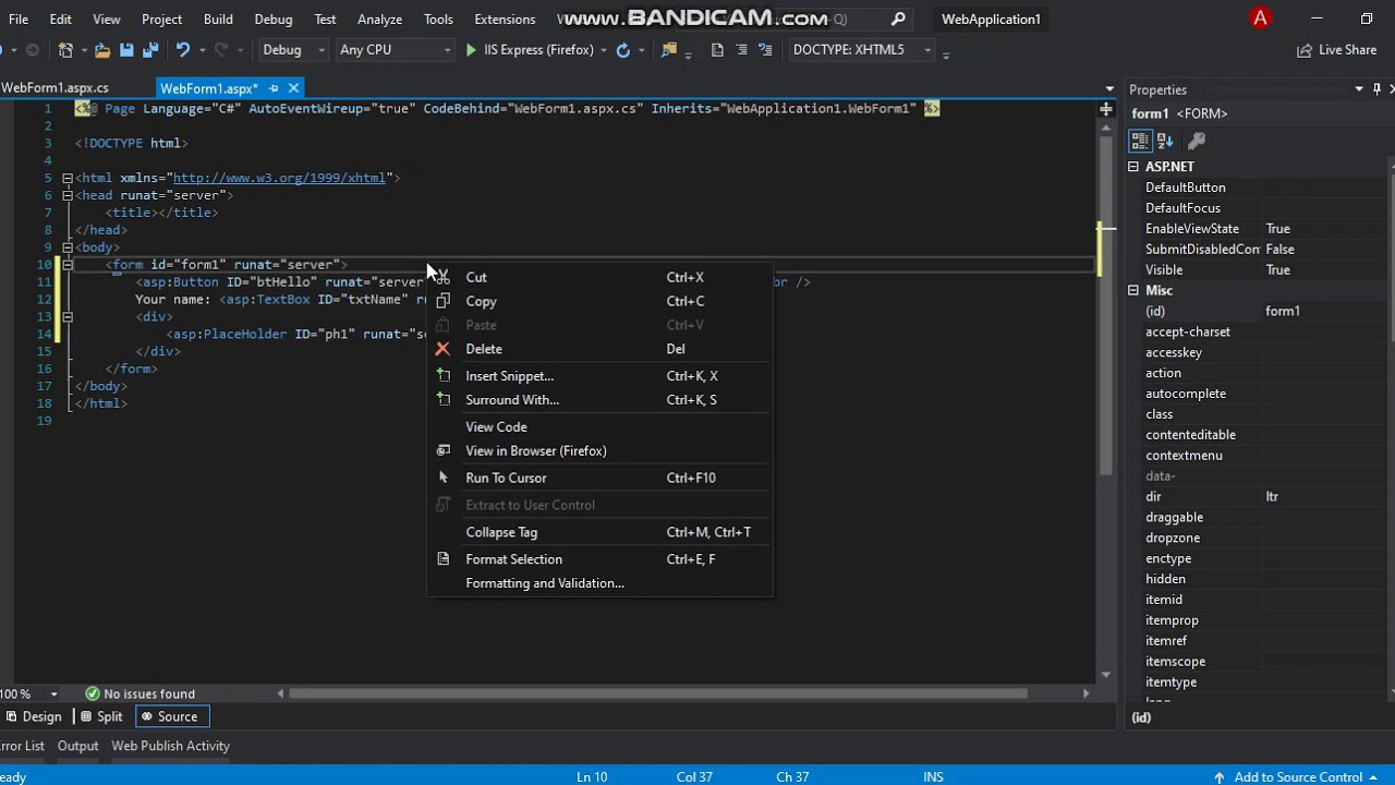 Introduction to C#, ASP.NET WebForm - Building the 1st Website - Hello (Beginner/Tutorial)