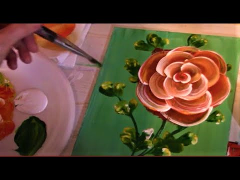 How to paint a simple rose step by step acrylic painting for beginners, use this simple technique