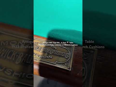 Beautiful Antique 9’ Pool 🎱 Table 1923 Brunswick Balke Collender Monarch Cushions Text 602.317.2006