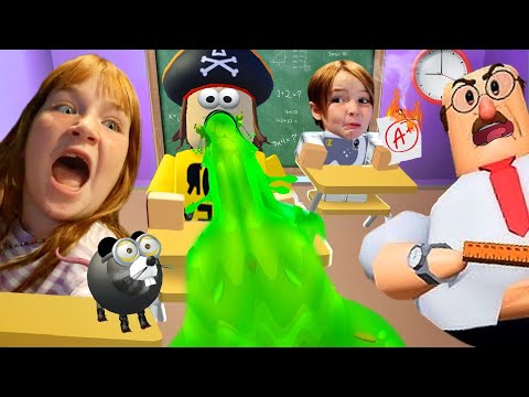CRAZY SCHOOL with ADLEY and NiKO!! Navey's First Day of Roblox Class.. a Student has STiCKER POX!