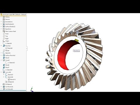 Solidworks tips #17  [ angle head ] how to creat a bevel spiral gleason gear model in solidworks